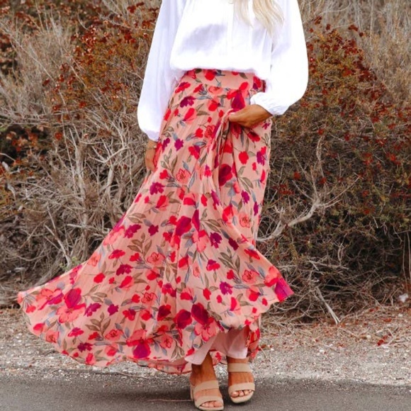 Rosa Clothing | Skirts | Rosa Clothing Elegant Floral Print Loose Skirt ...